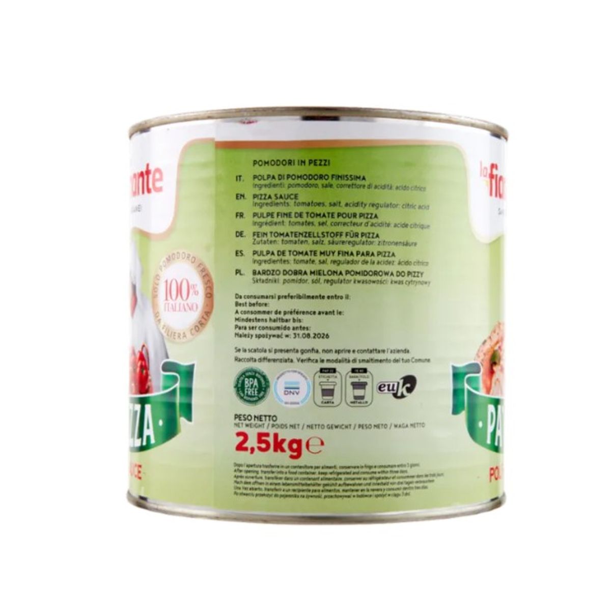 La Fiammante Pulpa Finissima Pa' Pizza 2,5 kg – Tomate para Pizzerías ...